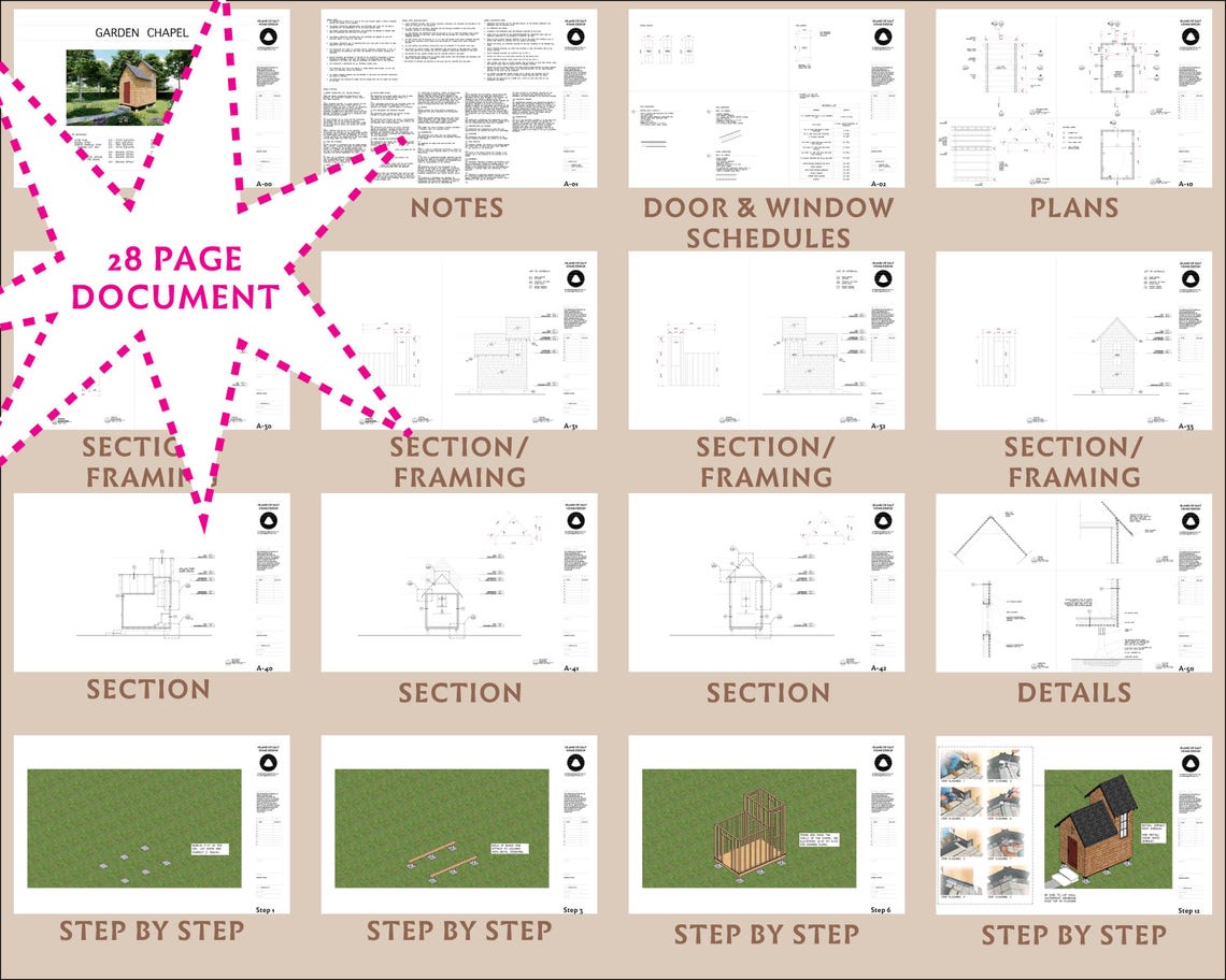 Backyard Chapel Plans - Build Your Own Small Home Chapel - Etsy