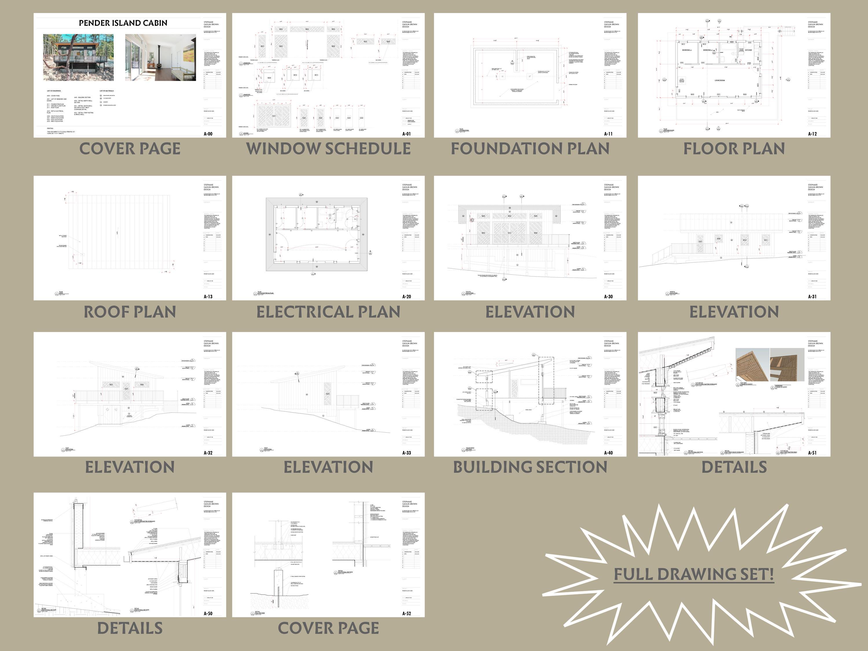 Pender Island Cabin Plans: 24'x36' (864 Sqft) - 2 Full Bedrooms - Pdf ...