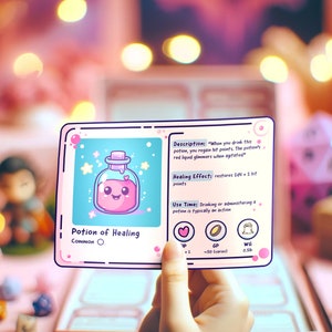 Cute Printable Dnd Health Potion Cards - Adorable Pink Potion Reference ...