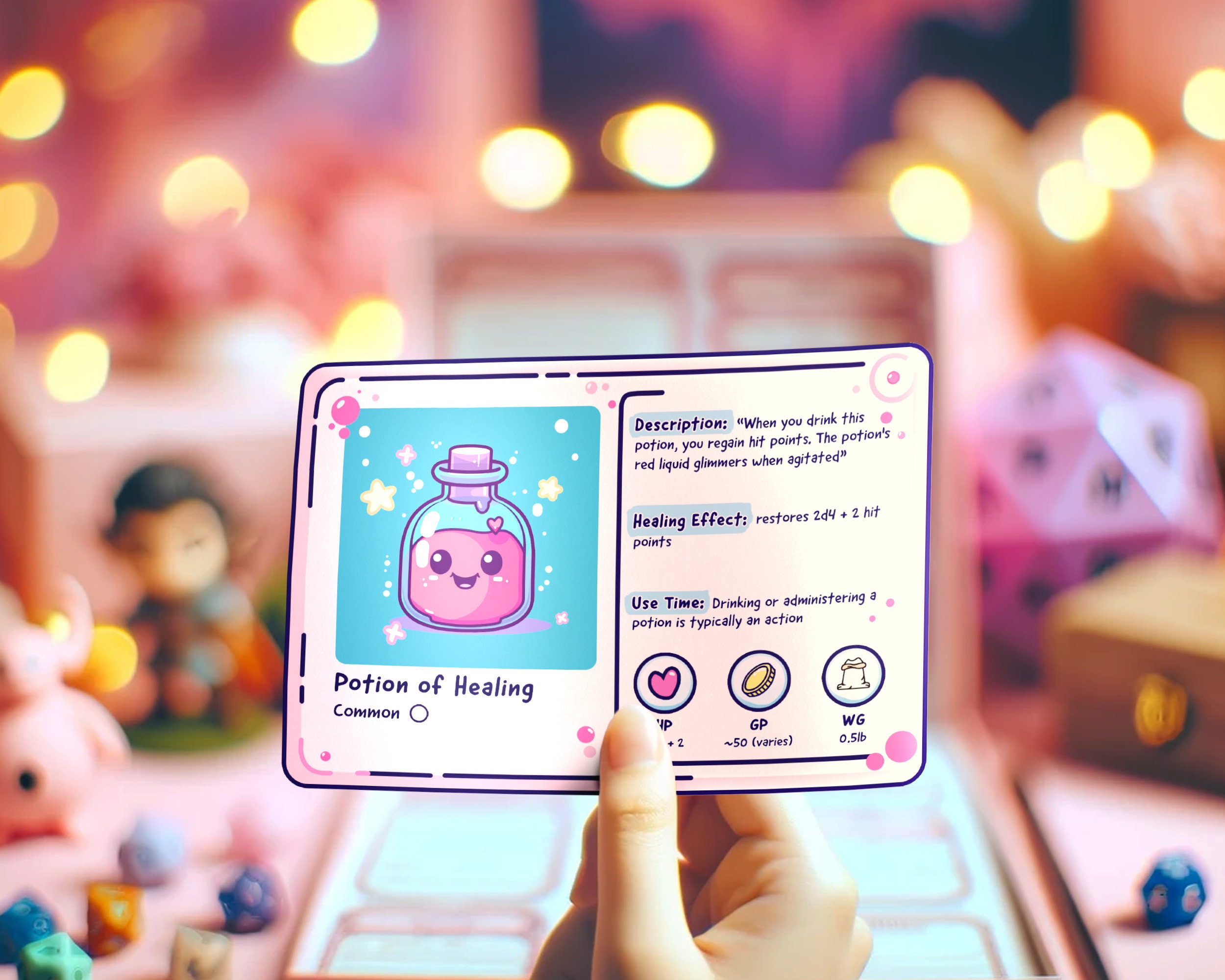 Cute Printable Dnd Health Potion Cards - Adorable Pink Potion Reference ...