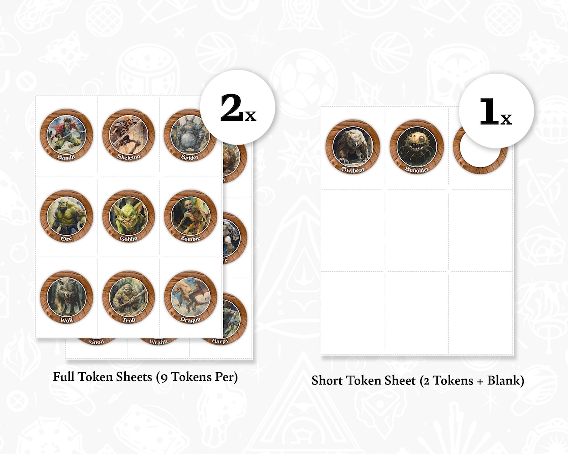 D&D Printable Enemy Tokens Set | 20 Unique Creatures | Dm's Essential ...