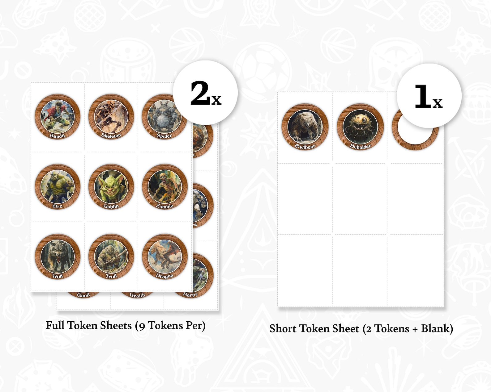 D&D Printable Enemy Tokens Set | 20 Unique Creatures | Dm's Essential ...