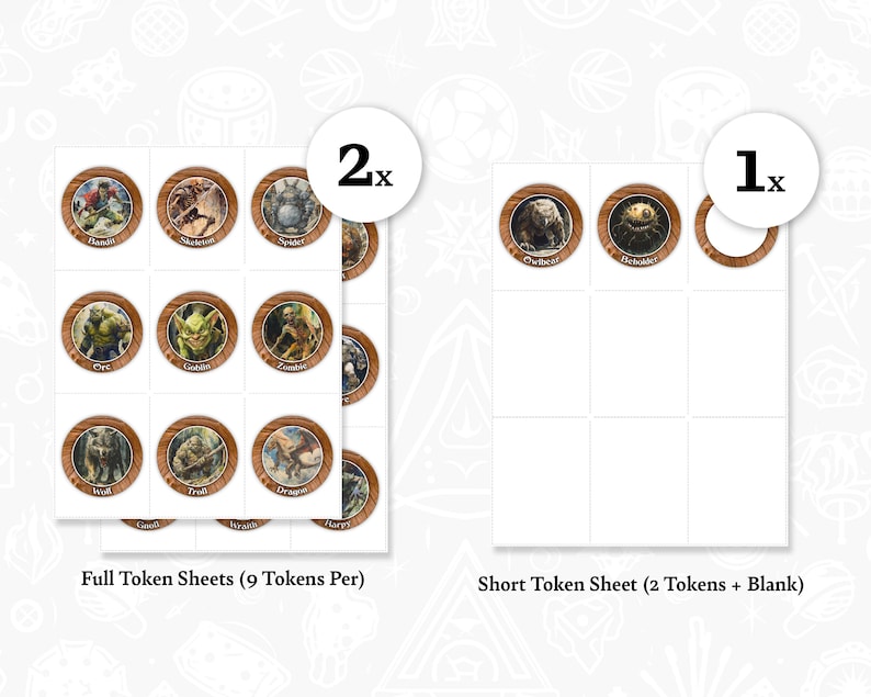D&D Printable Enemy Tokens Set | 20 Unique Creatures | Dm's Essential ...