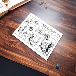 1-inch Square Printable Dnd Battlemap (letter) for Dungeon Masters: 5e ...