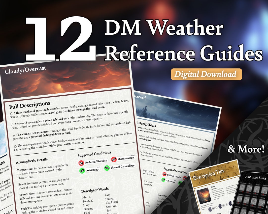 Dnd Weather Reference Guide - Descriptive Tools for Dms | 5e Campaign ...