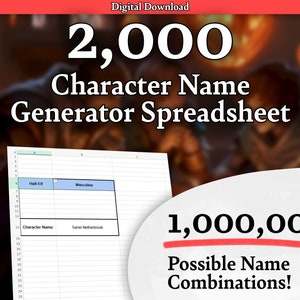 Dnd Character Name Generator - Etsy