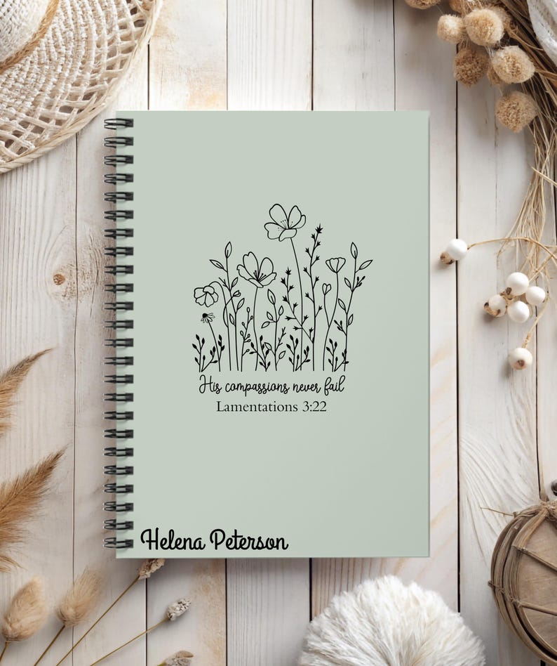 Personalized Spiral Sermon Notebook, Bible Study Journal, His ...