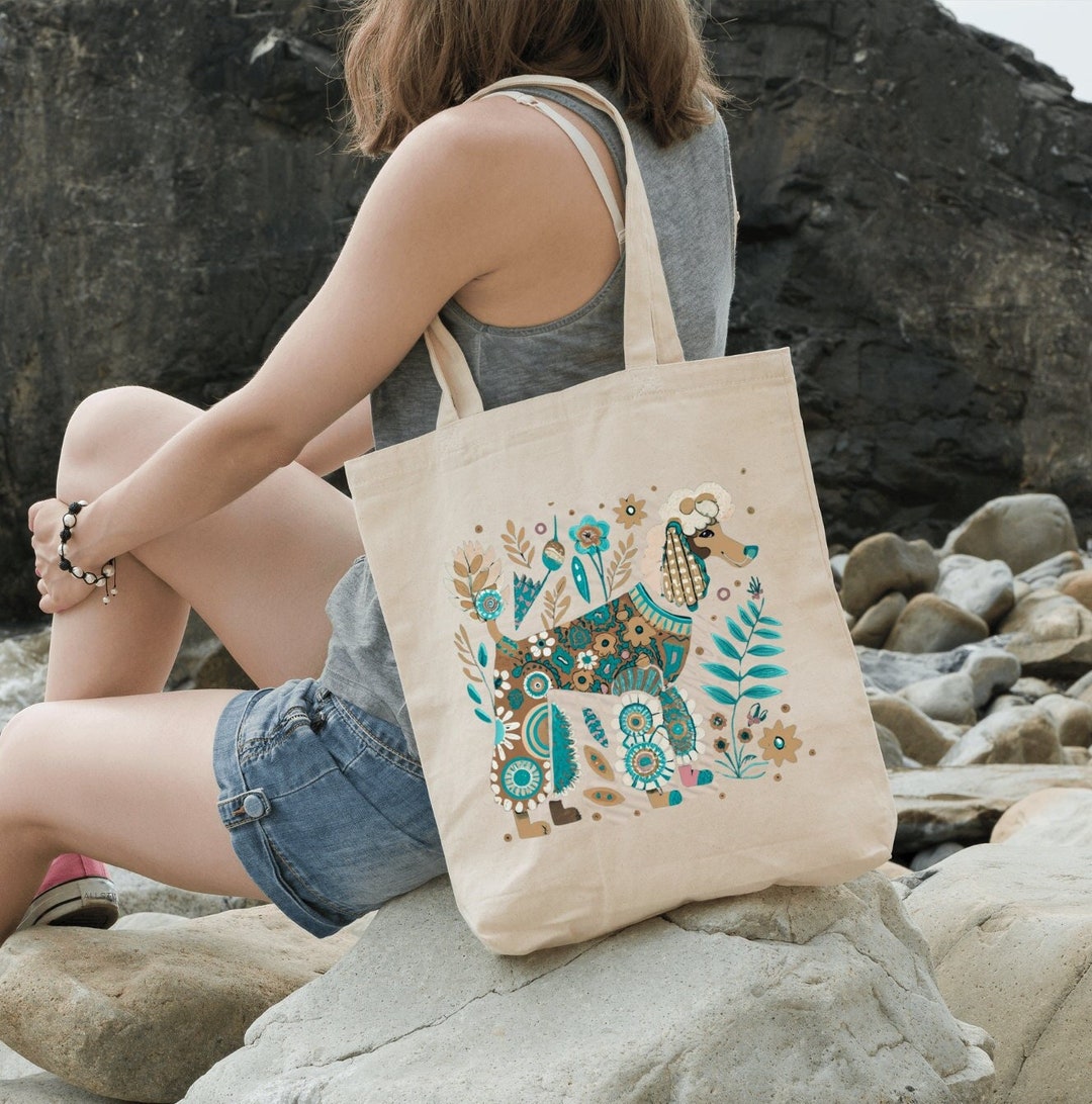 Standard Poodle Tote Bag, Standard Poodle Gift, Boho Poodle Tote - Etsy