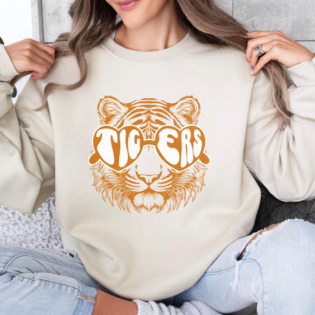 Tiger Mascot Sweatshirt, Fun College Apparel, School Spirit Crewneck ...