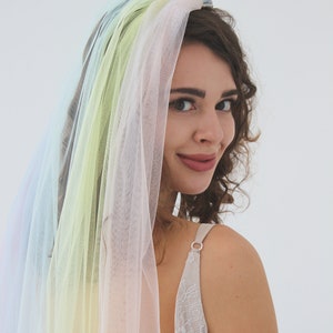 Pastel Rainbow Veil - Etsy