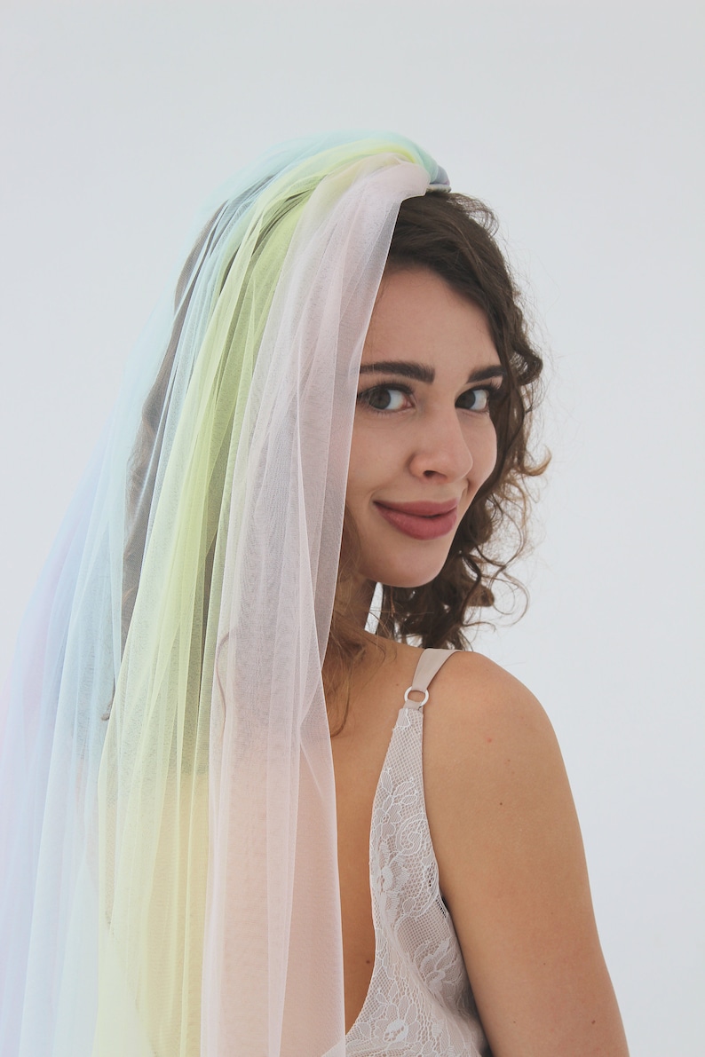 Pastel Rainbow Veil - Etsy