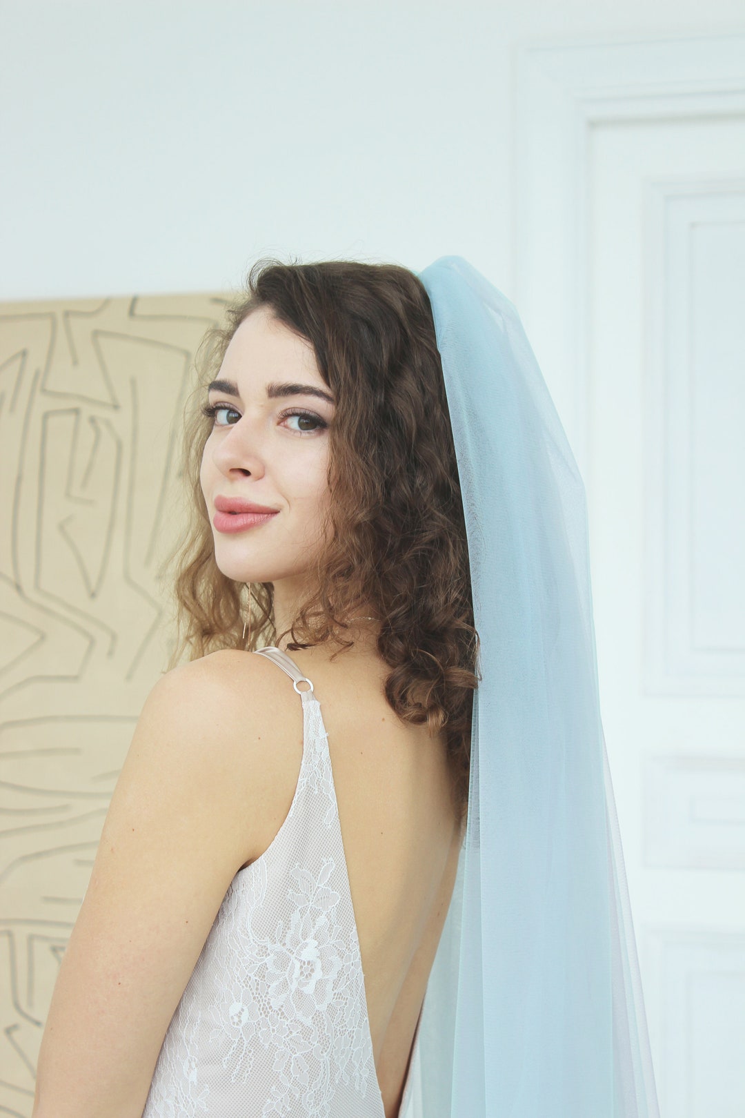 MERMAID Veil, Colored Bridal Veil, Blue Wedding Veil - Etsy