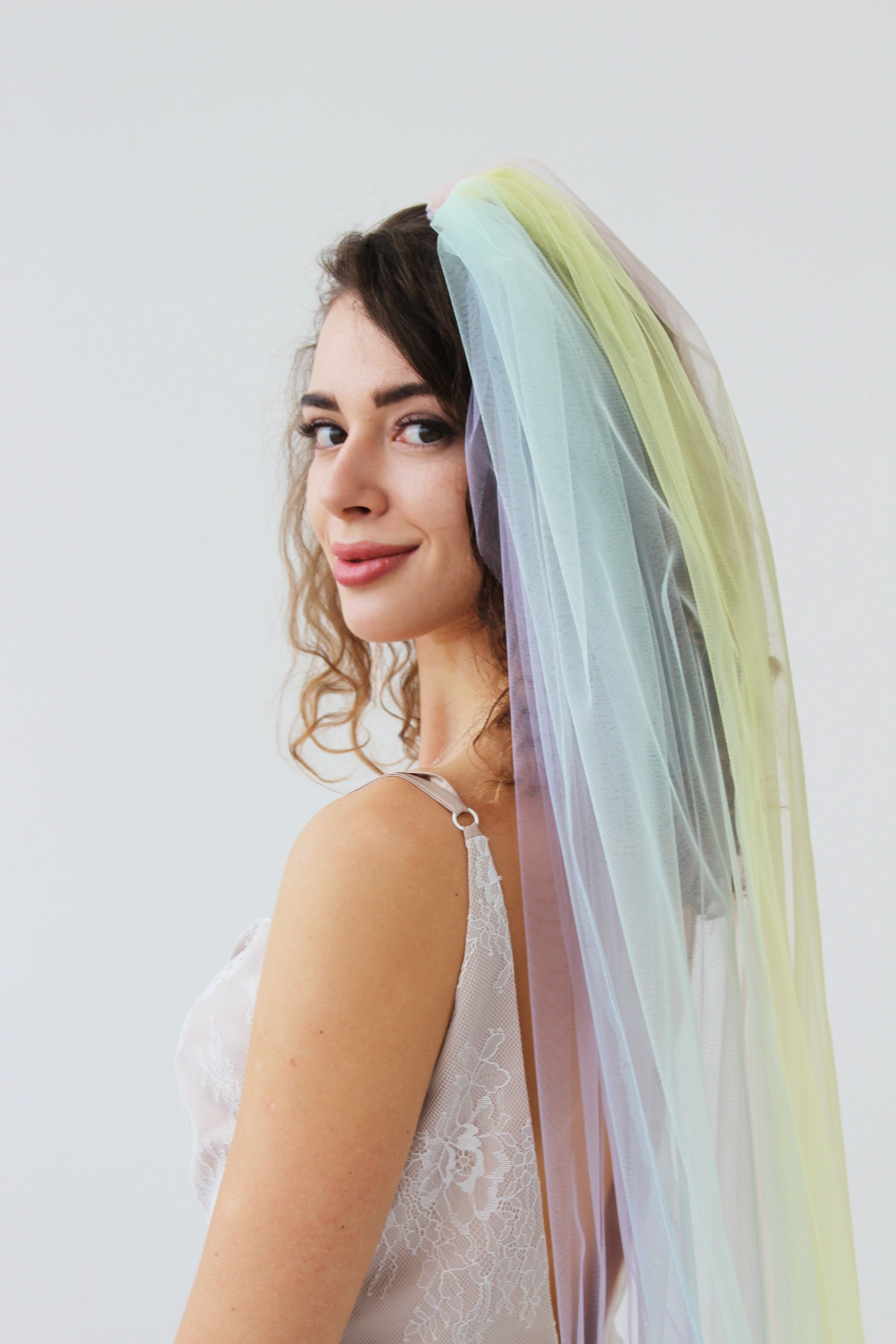 Pastel Rainbow Veil - Etsy