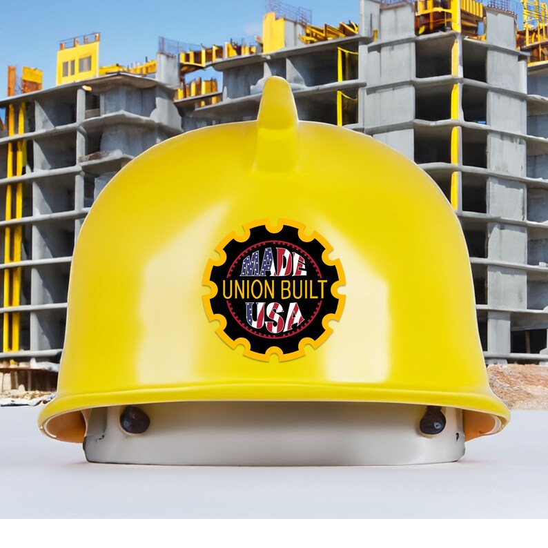 Made USA Union Built Hard Hat Sticker | 100% Vinyl | Hardhats, Toolbox ...