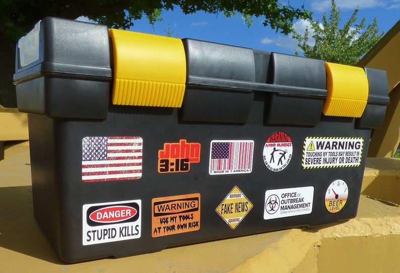 Warning: Use My Tools at Your Own Risk Sticker | 100% Vinyl | Hard Hat ...