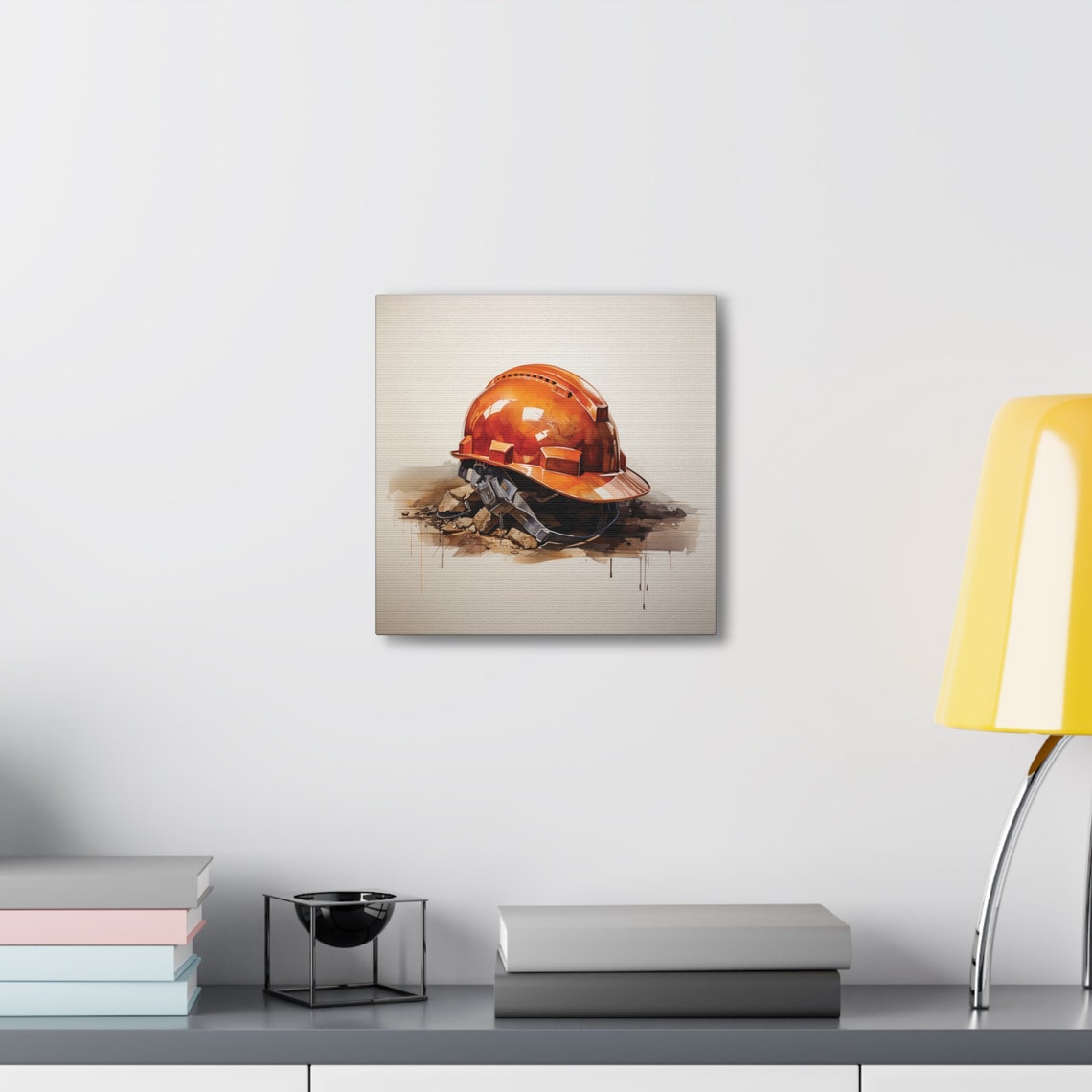 Construction Hard Hat Canvas Wrap Kids Roo Decor for Home Office Decor ...