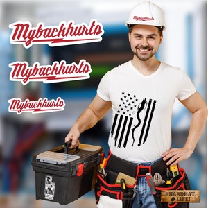 Mybackhurts Underlined, Hard Hat, Tool Box, Bottle, Funny Work Stickers ...