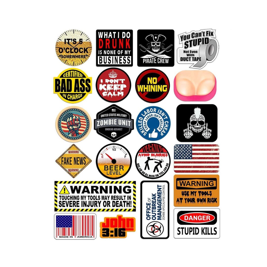 Funny Hard Hat Toolbox Stickers 22 Pack Extreme Value Decals - Etsy