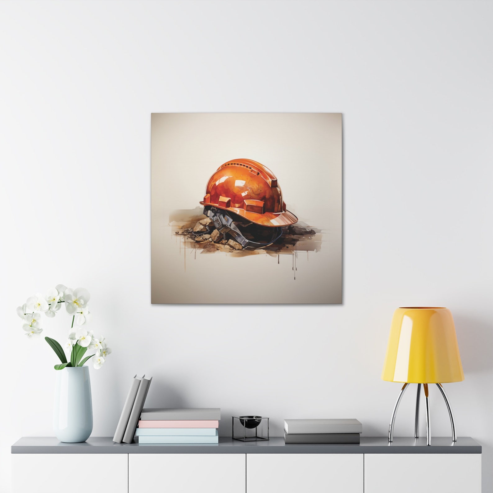 Construction Hard Hat Canvas Wrap Kids Roo Decor for Home Office Decor ...