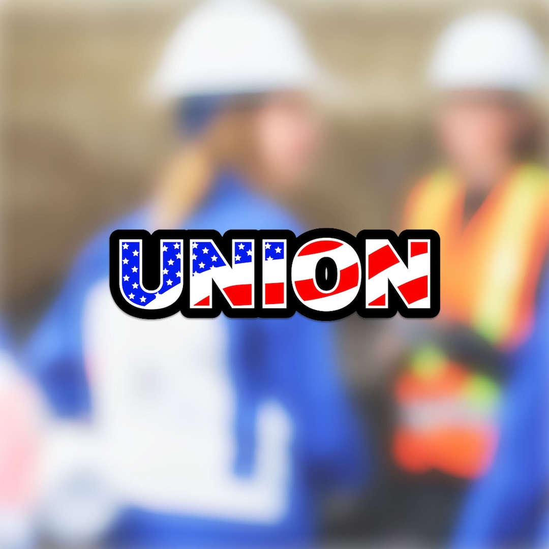 Union Hard Hat Sticker 100% Vinyl Hardhats Toolbox Water Bottle Thermos ...