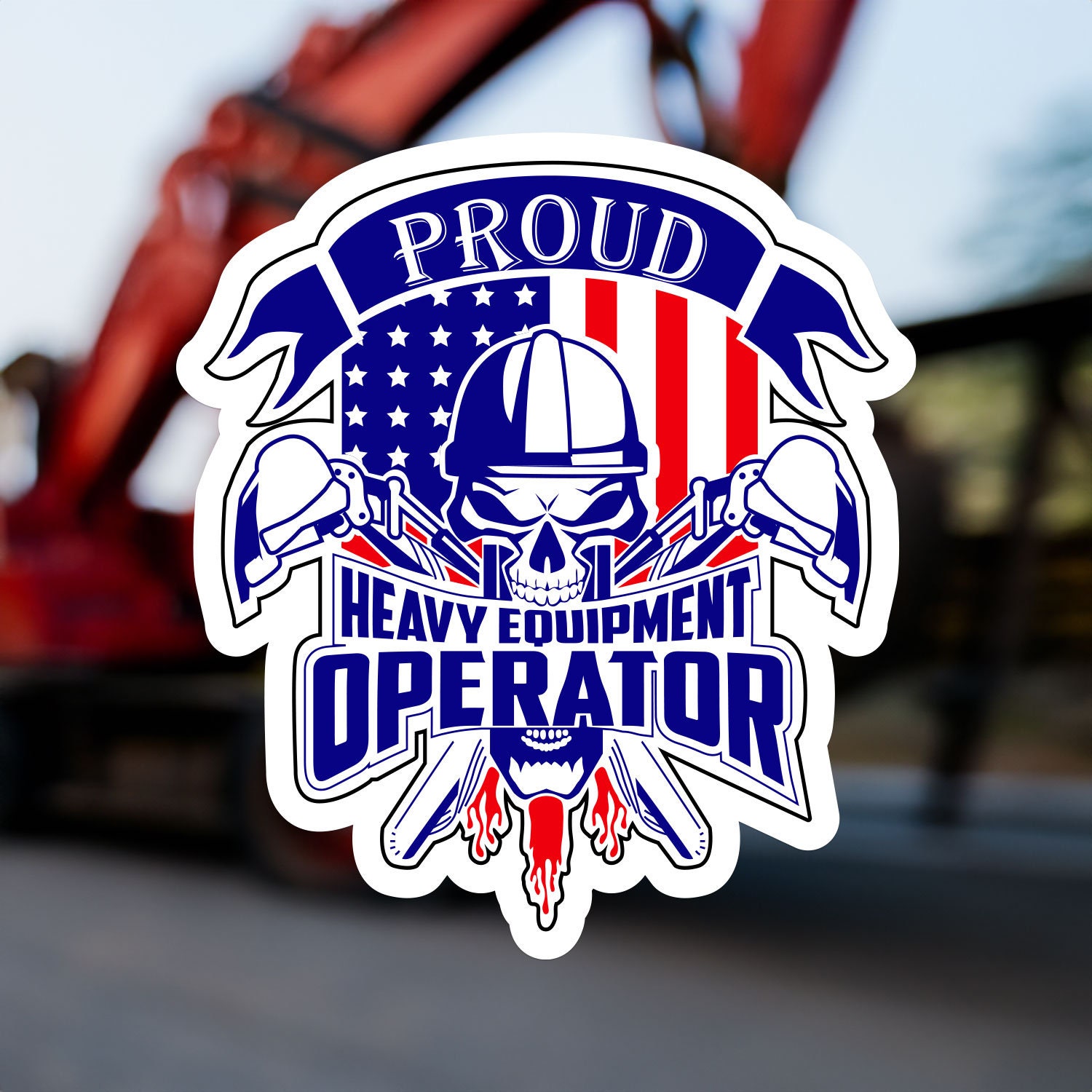 Proud Heavy Equipment Operator Hard Hat Sticker 100% Vinyl Hardhats ...