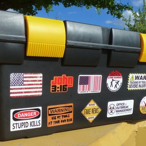 Warning Toolbox Sticker 100% Vinyl Touching My Tools May Result in ...