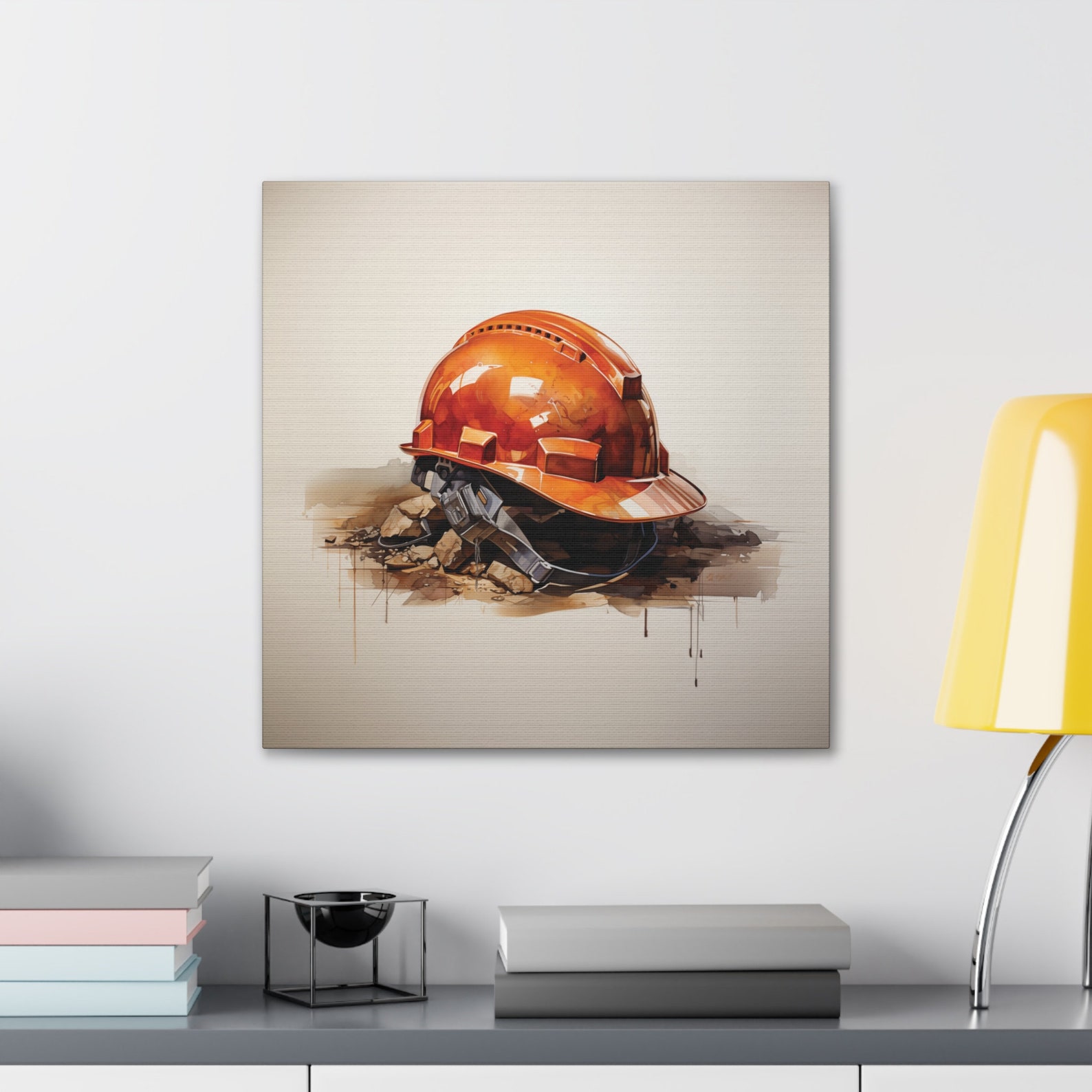 Construction Hard Hat Canvas Wrap Kids Roo Decor for Home Office Decor ...