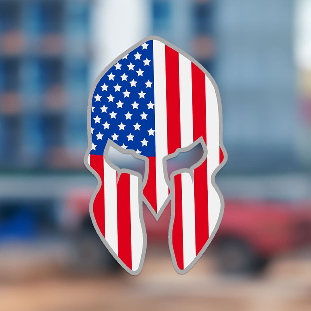 American Flag Spartan Helmet Hard Hat Sticker 100% Vinyl Hardhats ...