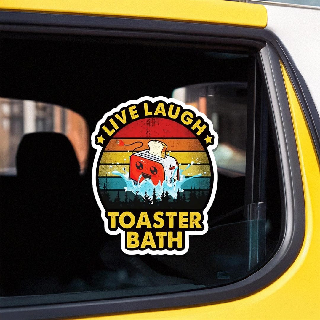 Live Laugh Toaster Bath 5" X 6" Decal, Tool Box Car Window ...