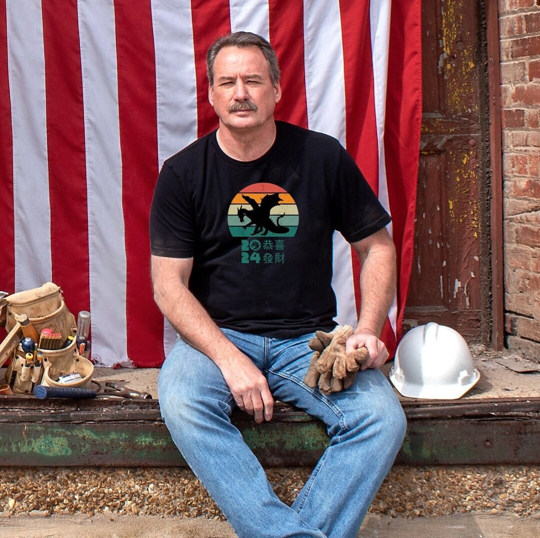 Year of the Dragon 2024 Retro Sunset Chinese New Year Gifts Shirts for ...