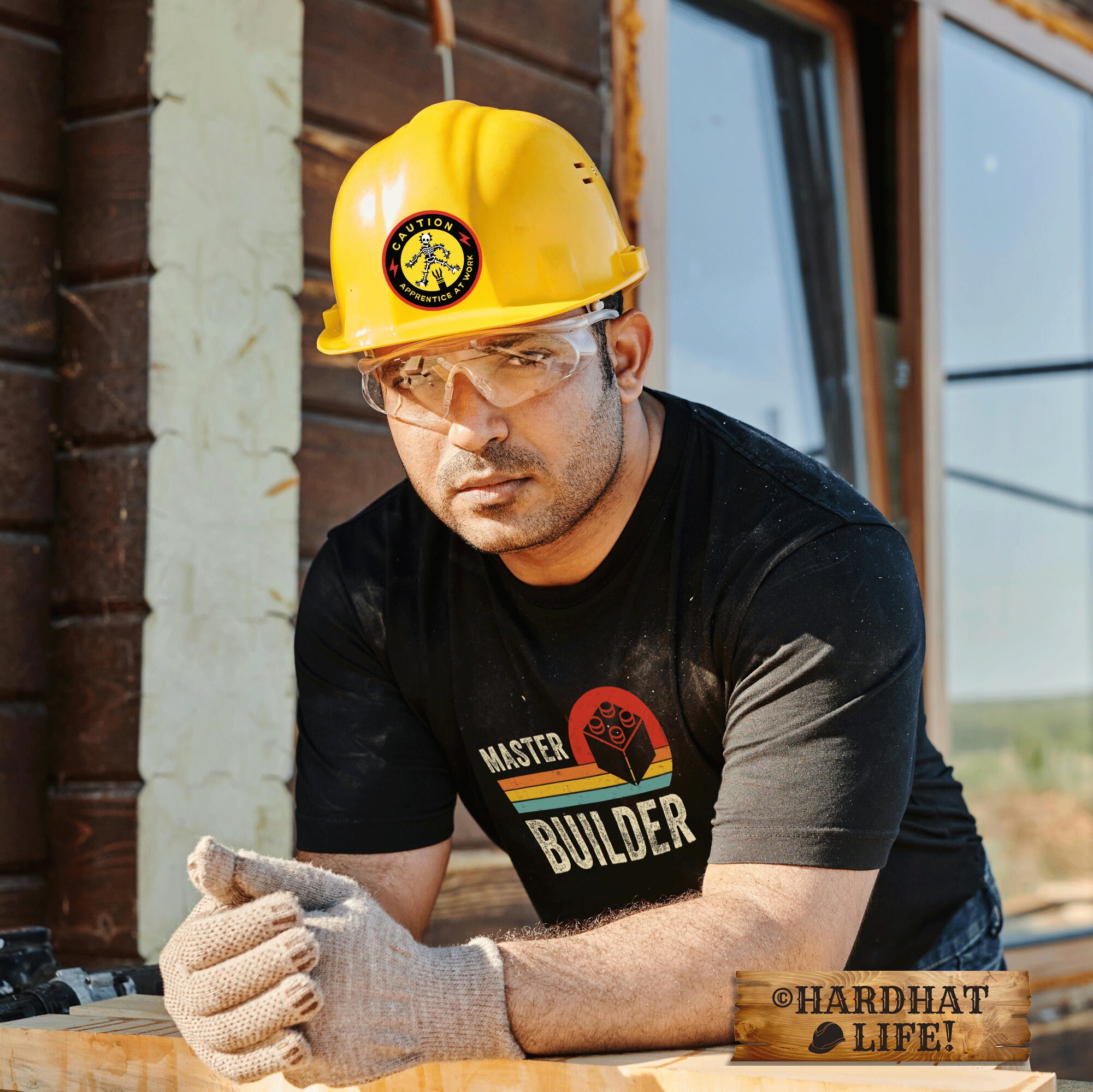 Sticker caution Apprentice at Work 100% Vinyl 3 Hard Hat, Toolbox ...