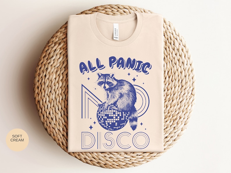 Meme Shirt, Raccoon Shirt, All Panic No Disco Shirt, Retro Cartoon T Shirt, Mental Health Shirt ...