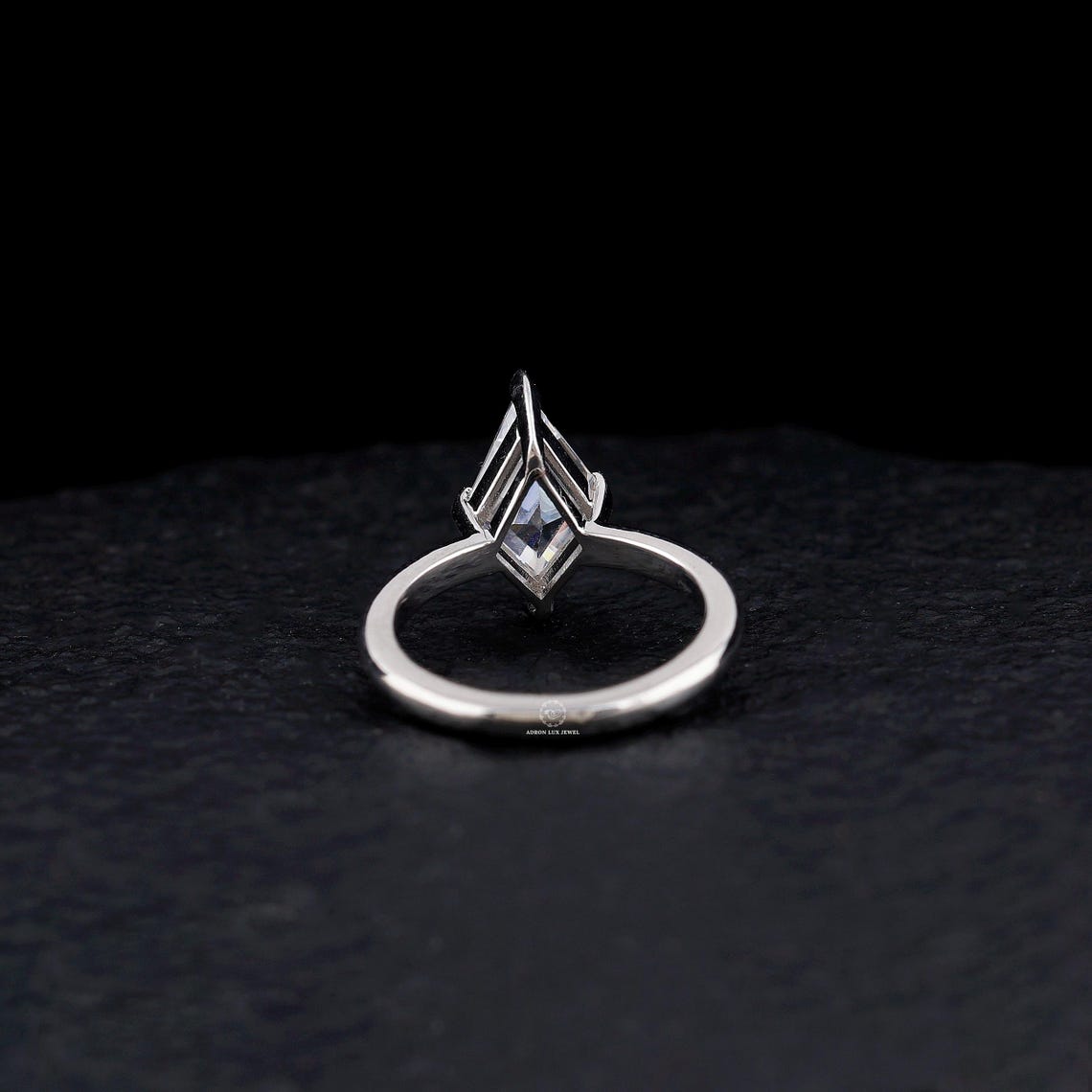 Kite Shape Ring in 14K Solid Yellow Gold, Kite Shape Diamond Engagement ...