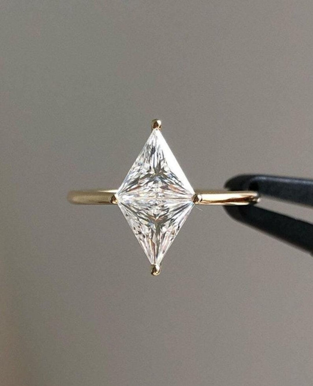 Two-stone Trilliant Cut Engagement Ring, Trilliant Cut Diamond Wedding ...