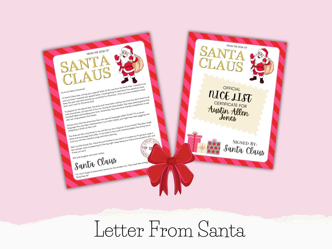 Letter From Santa, Secret Santa Ideas, Santa Letters, Nice List ...