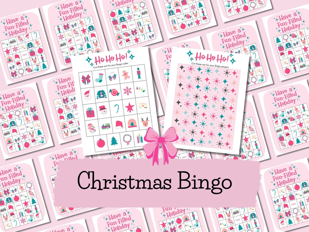 Christmas Bingo, 25 Bingo Cards, Christmas Games, Holiday Bingo ...