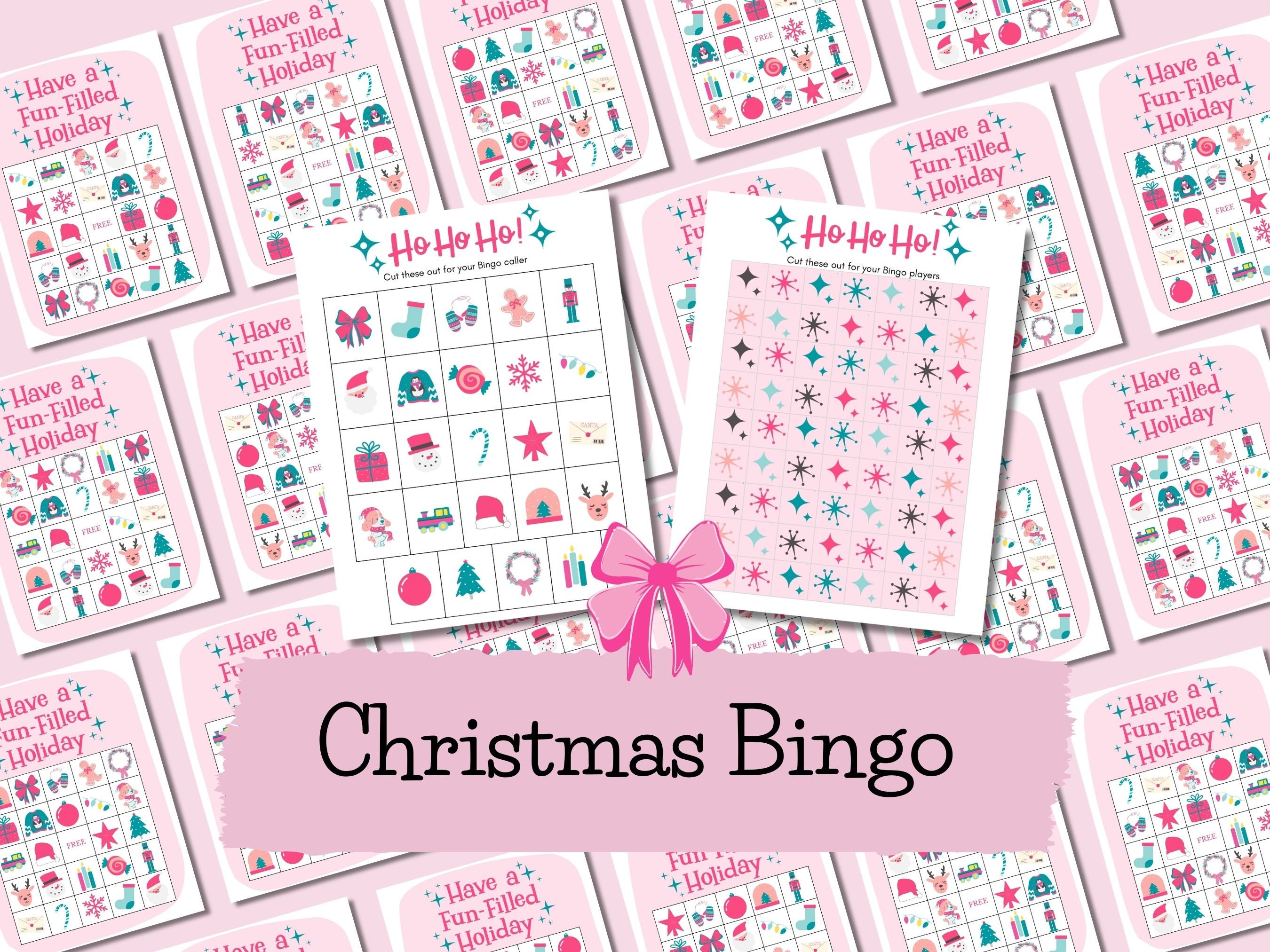 Christmas Bingo, 25 Bingo Cards, Christmas Games, Holiday Bingo ...