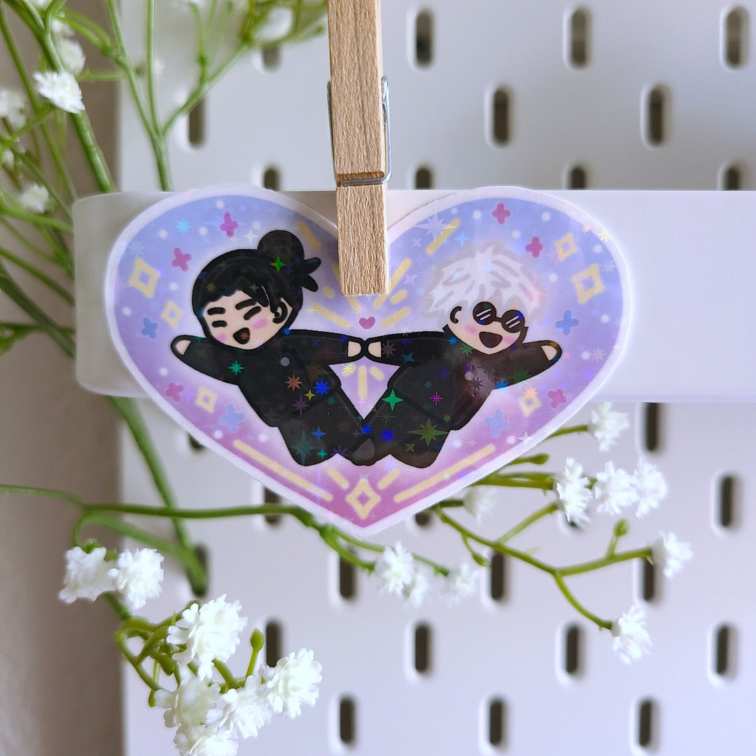 Anime Best Friends Sticker, Holographic, Waterproof Sticker - Etsy
