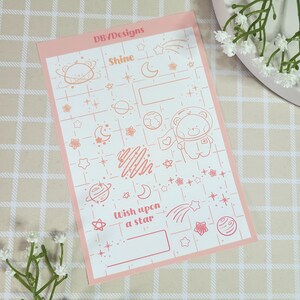 Starry Sky Sticker Sheets, Kawaii Stickers, Cute Stationery, Planner ...