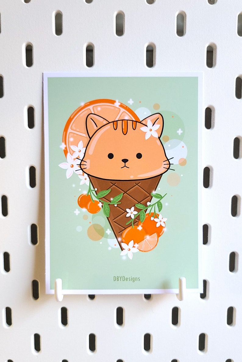 Cute Cat Art Print, Kawaii Art Print, Cute Wall Decor, - Etsy
