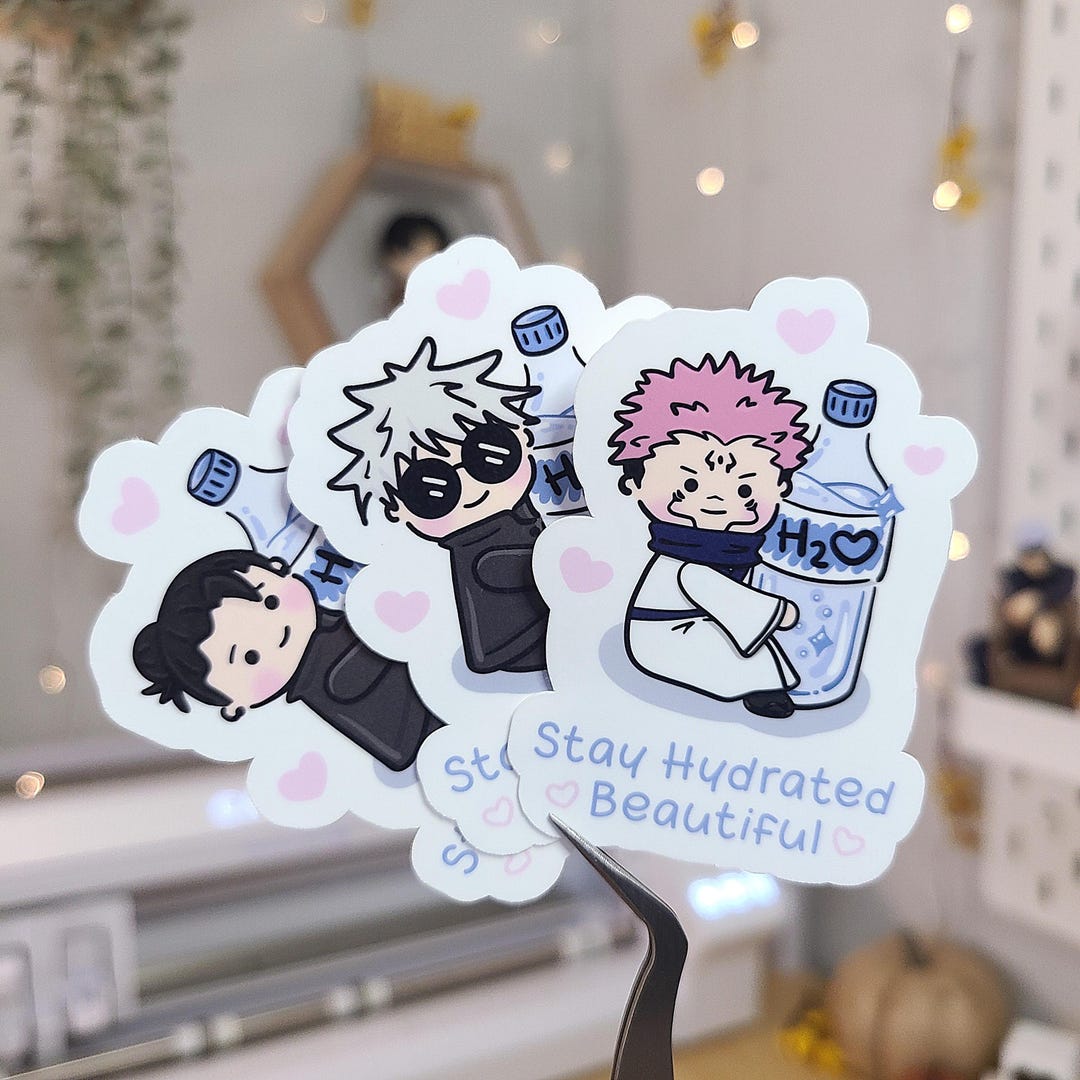Hydration Sticker, Anime Sticker, Cute Vinyl Sticker, Waterproof ...