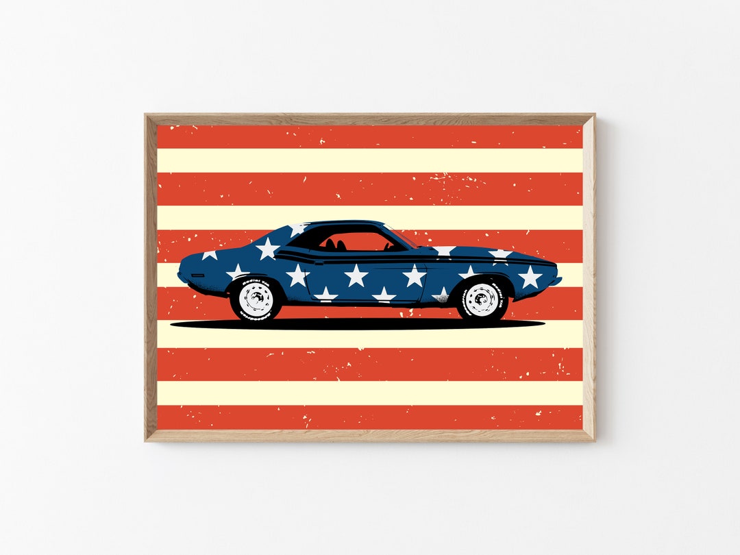 Classic Muscle Car Print Retro Car Print Classic Car Wall - Etsy