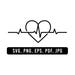 Heartbeat SVG, ECG EKG Line Svg, Heartbeat Cut File, Love Heartbeat Png ...
