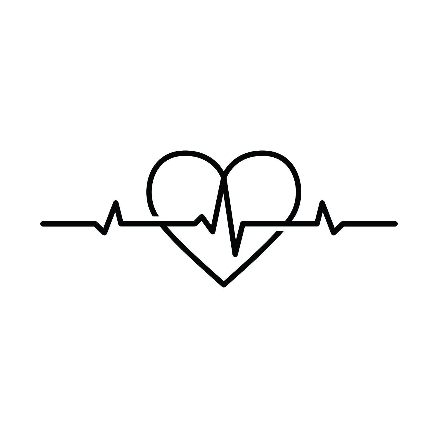 Heartbeat SVG, ECG EKG Line Svg, Heartbeat Cut File, Love Heartbeat Png ...