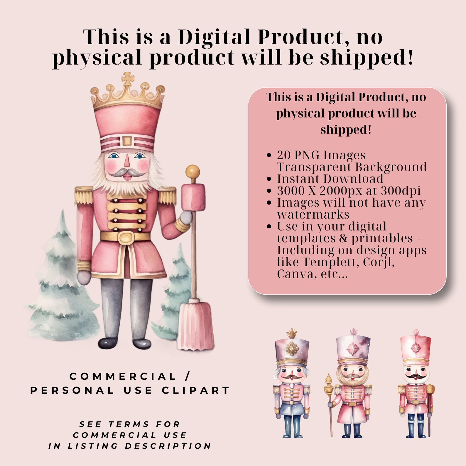 Christmas Nutcracker, Watercolor Clipart, AI Generated, PNG Transparent ...