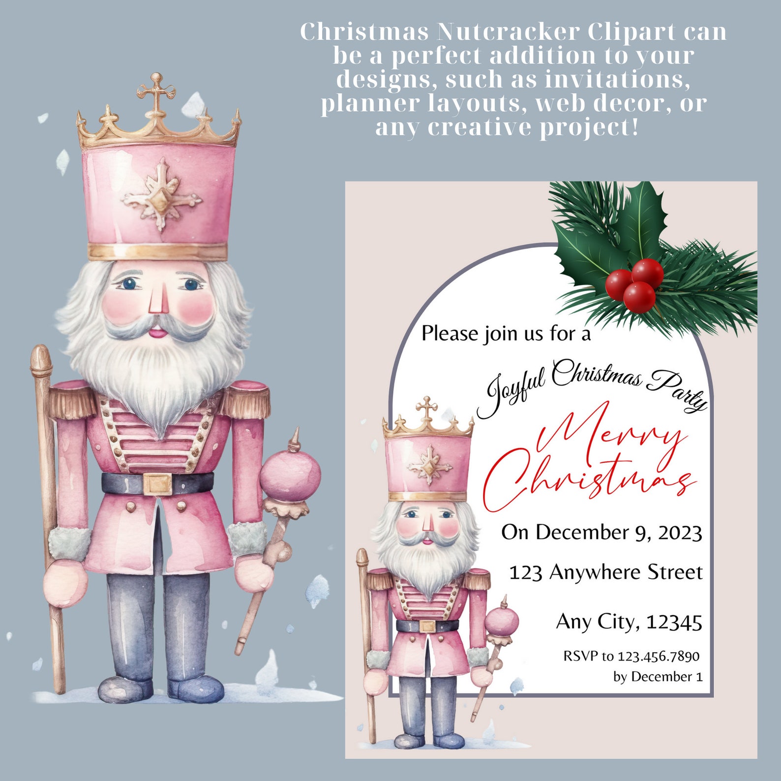 Christmas Nutcracker, Watercolor Clipart, AI Generated, PNG Transparent ...
