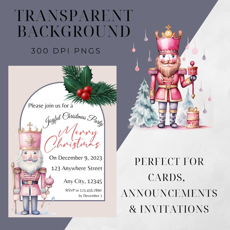 Christmas Nutcracker, Watercolor Clipart, AI Generated, PNG Transparent ...