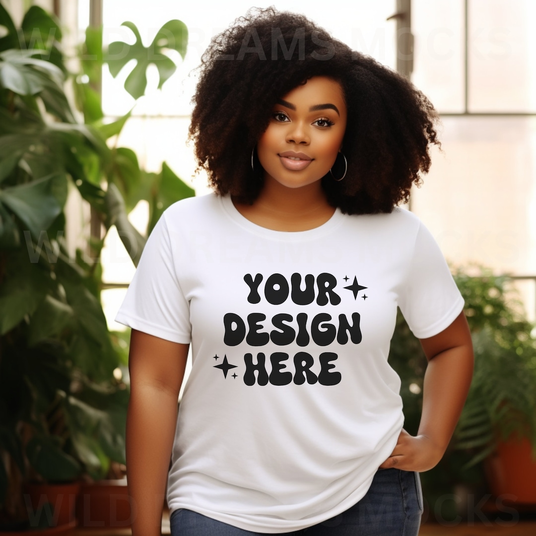 Plus Size Bella Canvas 3001 Mockup White, Bella Canvas Mockup, Black ...