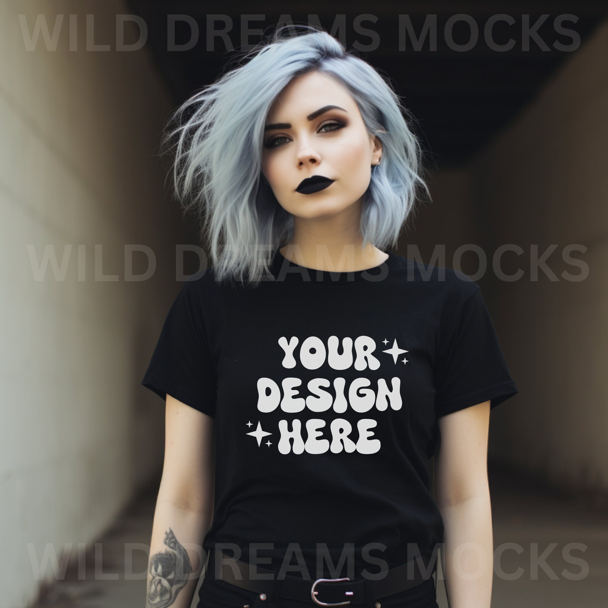 Goth Punk T-shirt Mockup Bundle, Bella Canvas 3001 Mockup Black, Punk ...