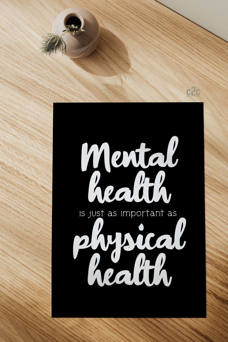 Mental Health Poster, Wellness Wall Decor, Digital Download, Printable ...